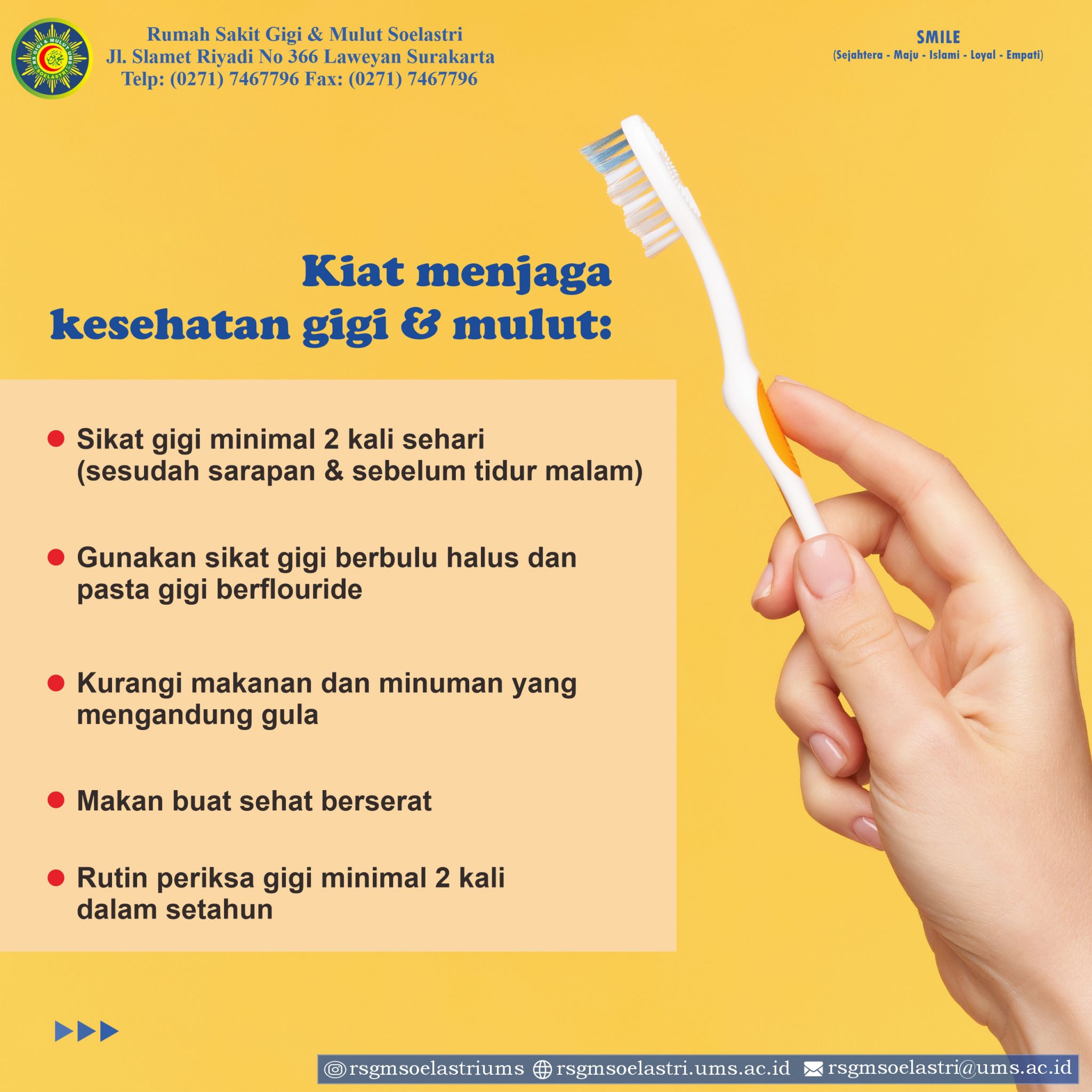 GIGI KUAT MULUT SEHAT – RSGM Soelastri